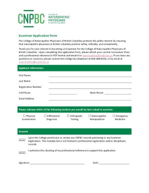 Fillable Online Examiner Application Form Fax Email Print PdfFiller