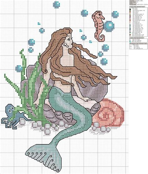 Mermaid Mermaid Cross Stitch Cross Stitch Sea Cross Stitch Art