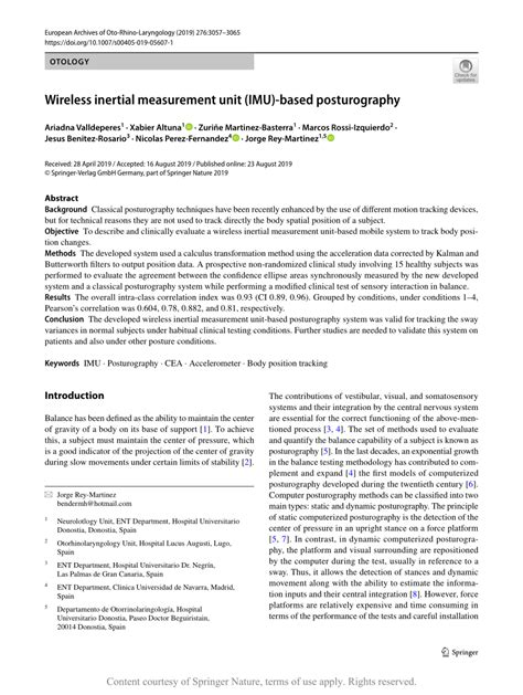 wireless inertial measurement unit imu based posturography request pdf