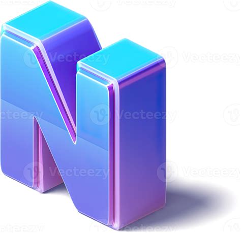 Letra N D Isom Trica Png