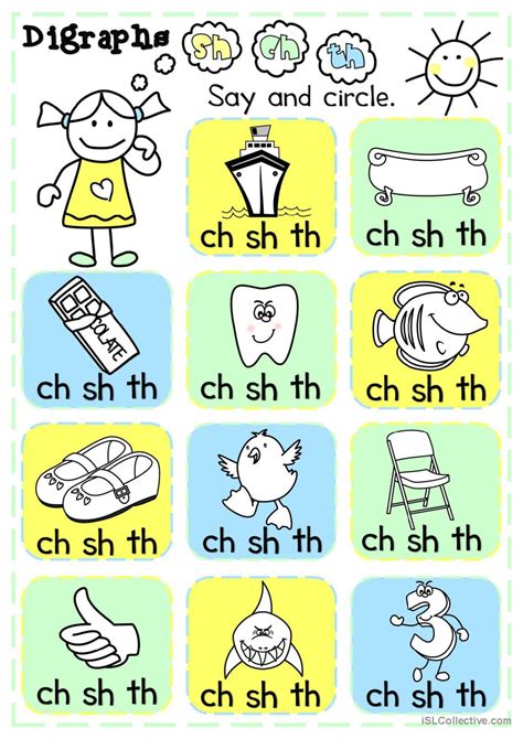 Digraphs Sh Ch Th Multipl English Esl Worksheets Pdf Doc