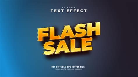 Modèle D effet De Texte 3d Minimal Modifiable De Vente Flash Vecteur