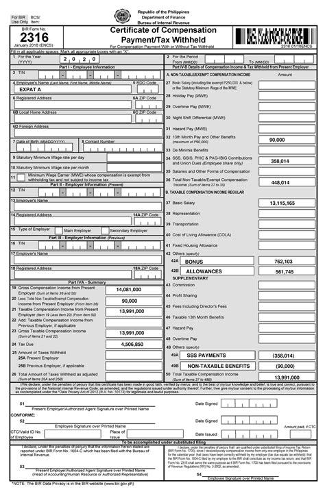 How To Compute Bir Form 2316 Philippines Printable Online
