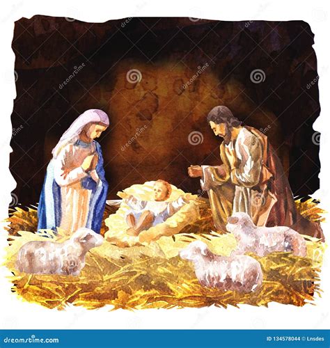 Pesebre Tradicional De La Navidad Escena De La Natividad Santa De La