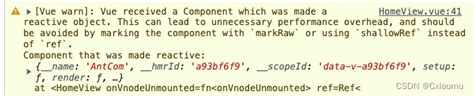 component with `markraw` or using `shallowref` instead of `ref` csdn博客