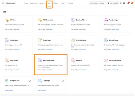 add custom templates to pdfs using adobe express