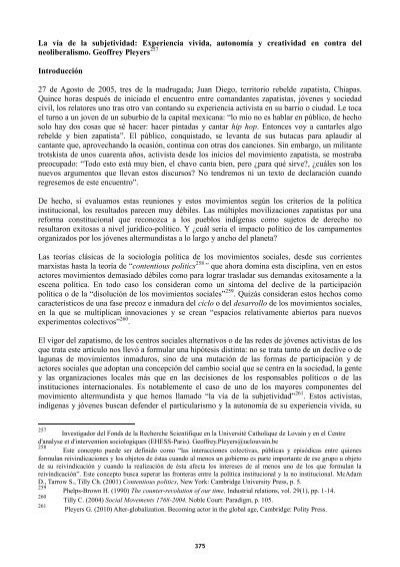 La vía de la subjetividad Experiencia vivida Ilusionismo Social