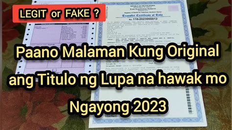 Paano Malaman Kung Original Ang Titulo Ng Lupa Youtube
