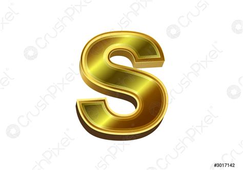 3d Letras Doradas S Alfabeto De Oro De Lujo En Vector De Stock