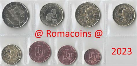 Kursmünzensatz Kroatien 2023 1 Cent 2 Euro Bankfrisch Romacoin