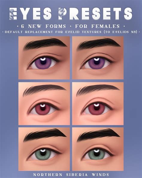 Perfect Eyes Shaping Pack Northern Siberia Winds Sims Cc Eyes