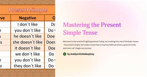 Mastering The Present Simple Tense