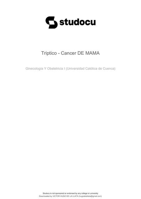 Triptico Cáncer de Mama VICTOR HUGO DE LA LLATA uDocz