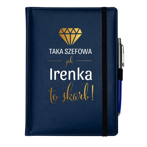 Zestaw dla szefowej niebieski notes z długopisem szefowa skarb