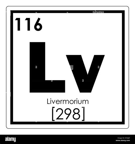 Tabla periódica de elementos químicos Livermorium símbolo de ciencia