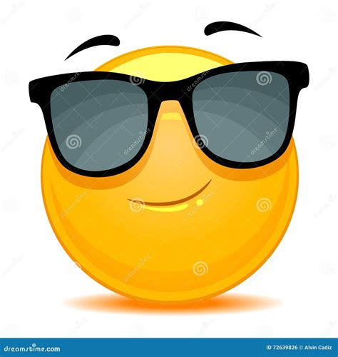 Gafas De Sol Que Llevan De Smiley Emoticon Ilustración del Vector