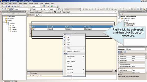 Reporting Services Tutorial SSRS Introduction Adding A Subreport