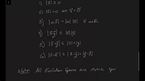 euclidean and metric spaces youtube