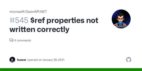 Ref Properties Not Written Correctly Issue 545 Microsoft OpenAPI