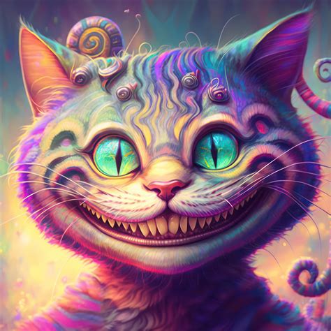 Cheshire Cat Art Colorful Cat Poster Cheshire Cat Printable Cat