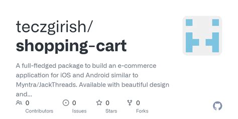 Github Teczgirish Shopping Cart A Full Fledged Package To Build An E
