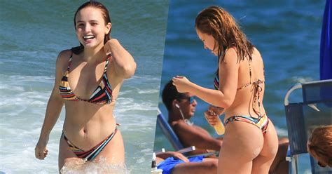 Larissa Manoela aposta em biquíni cortininha e exibe barriga sarada em