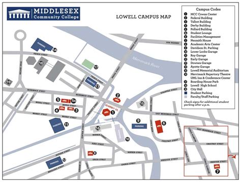 Lowell Campus Parking Map