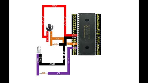 start and stop blinking of an led using a single push button using pic16f877a mcu youtube