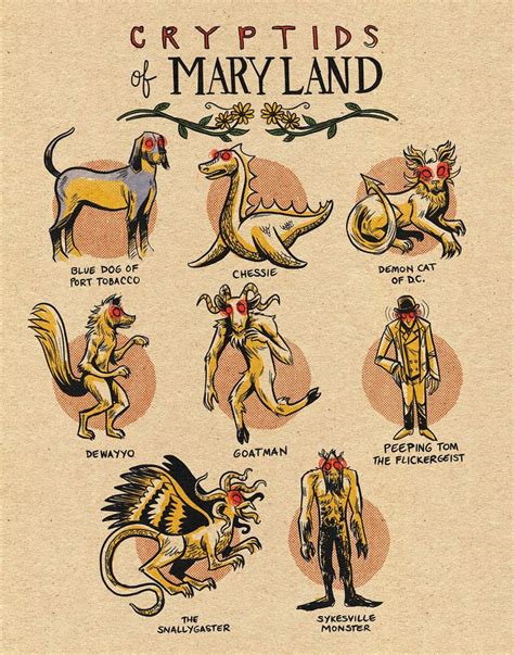 Maryland Cryptids Print Sticker Pack Etsy Mythological Creatures
