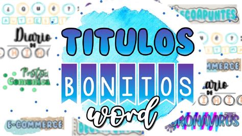 Como Hacer Titulos Largos Bonitos En Word