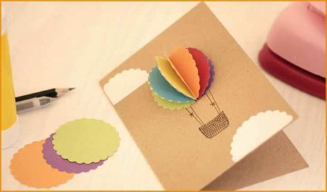 Moderne Diy Grußkarte Basteln Heißluftballon Papierdrachen 588512
