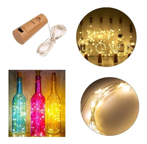 Serie De Luz Led Para Botella Tipo Corcho 2m 20 Led 10 Pzas Envío gratis