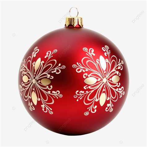 Red Christmas Ball With Decoration Red Christmas Ball PNG