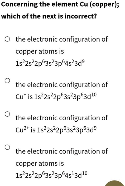 Electron Configuration Of Copper