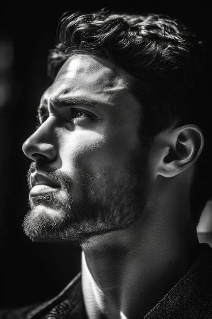 Premium AI Image Handsome Man Close Up Looking At The Camera