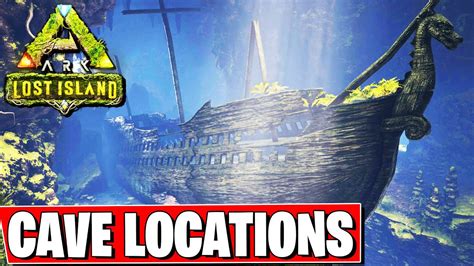 ARK SURVIVAL LOST ISLAND CAVE LOCATIONS AND HIDDEN BASE LOCATIONS YouTube