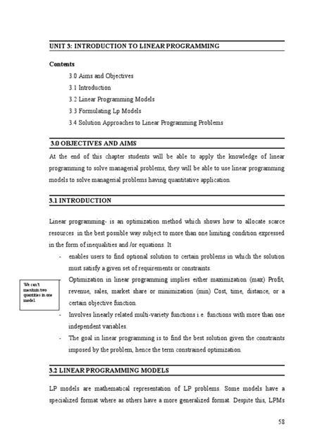 mathsunit 3 lin prog pdf mathematical optimization linear programming