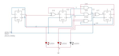 3 bit asynchronous down counter circuit diagram