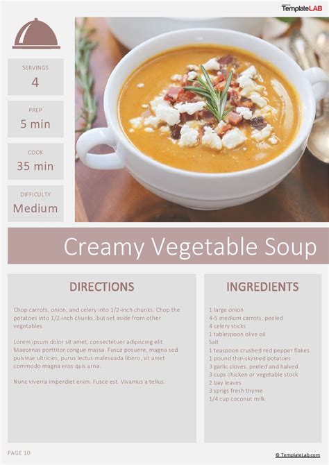 Cookbook Template Free