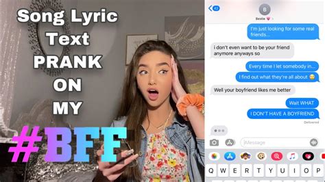 Song Lyric Text PRANK On My BEST FRIEND THIS WAS A MISTAKE YouTube