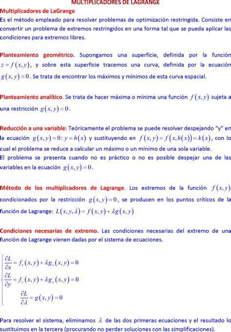 Multiplicadores De Lagrange Pdf Ejercicios Y Ejemplos Resueltos Artofit