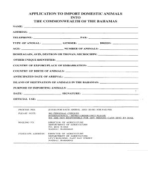 Fillable Online Forms Bahamas Gov Bapplicationb To Import Domestic