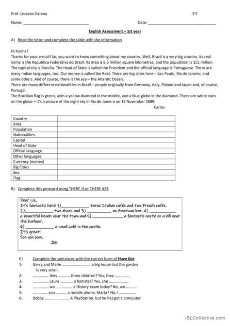 Revision Assessment General Grammar Fran Ais Fle Fiches Pedagogiques