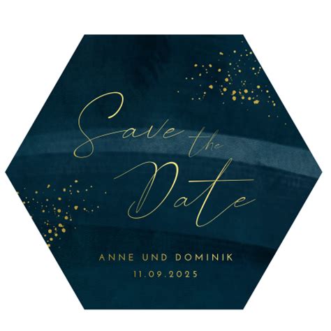 Schicke Save The Date Karte Mit Goldfolie