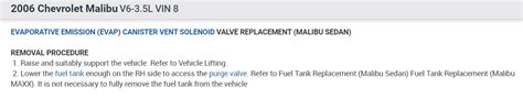 Chevy Malibu Evap Vent Solenoid Replaced