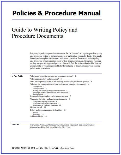 Policies And Procedures Manual Templates Word Pdf Word