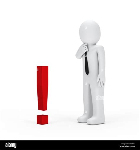 3d Businessman For Small Red Exclamation Mark Hi Res Stock Photography