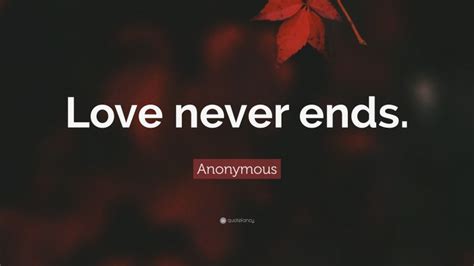 Anonymous Quote Love Never Ends