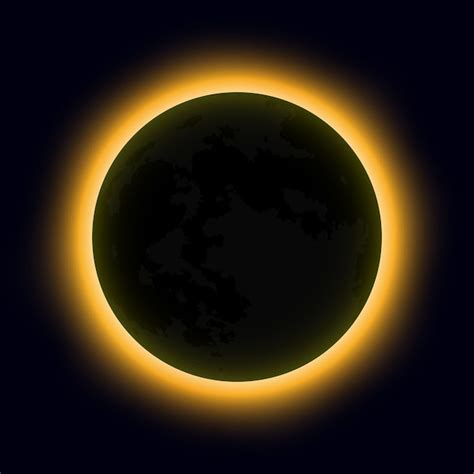 Eclipse solar total eclipse de sol ilustración vectorial Vector Premium