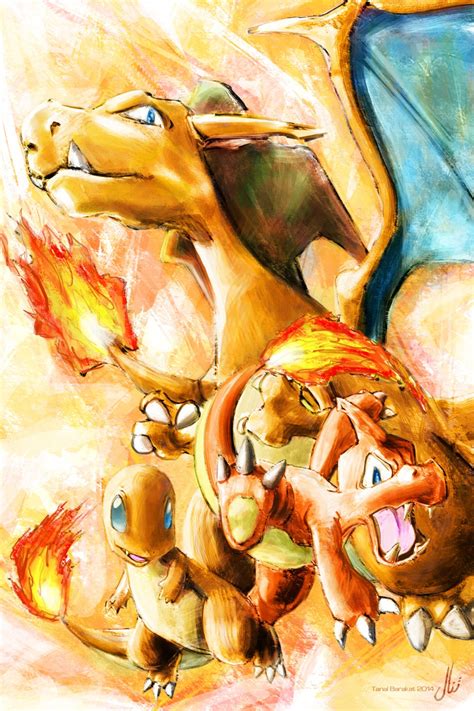 Charmander Charmeleon Charizard Pokemon Poster Print Etsy
